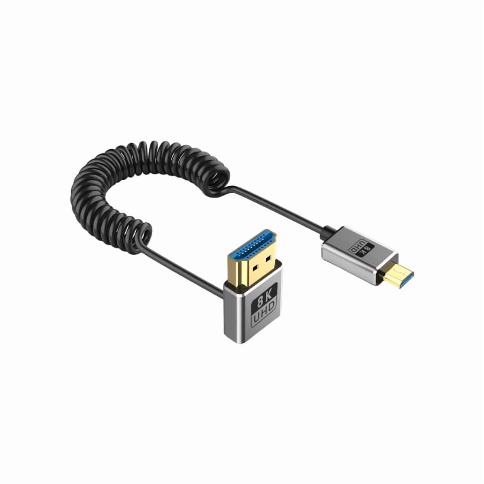 Spring Coaxial 8K Micro HDMI-compatible To HDMI-compatible Cable 2.1 ...