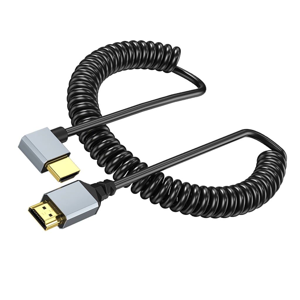 Spring Coiled Cable HDTV Port 2.0 Adapter Video Cord Wire Support 4K ...