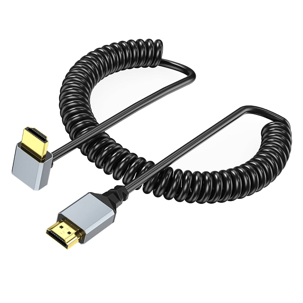 Spring Coiled Cable HDTV Port 2.0 Adapter Video Cord Wire Support 4K ...