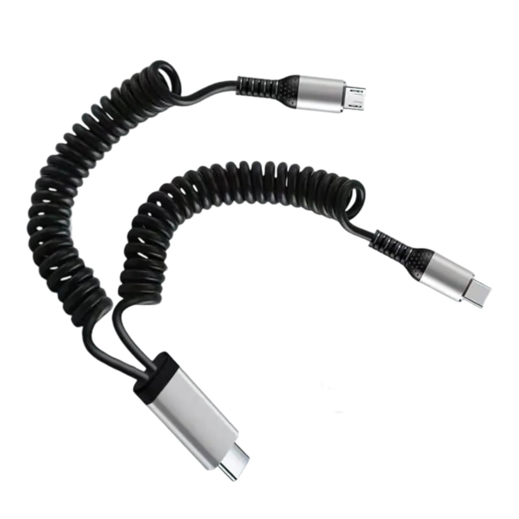 Spring Coiled Charging Cord for Phones Tablets USB A/Type C Charging ...