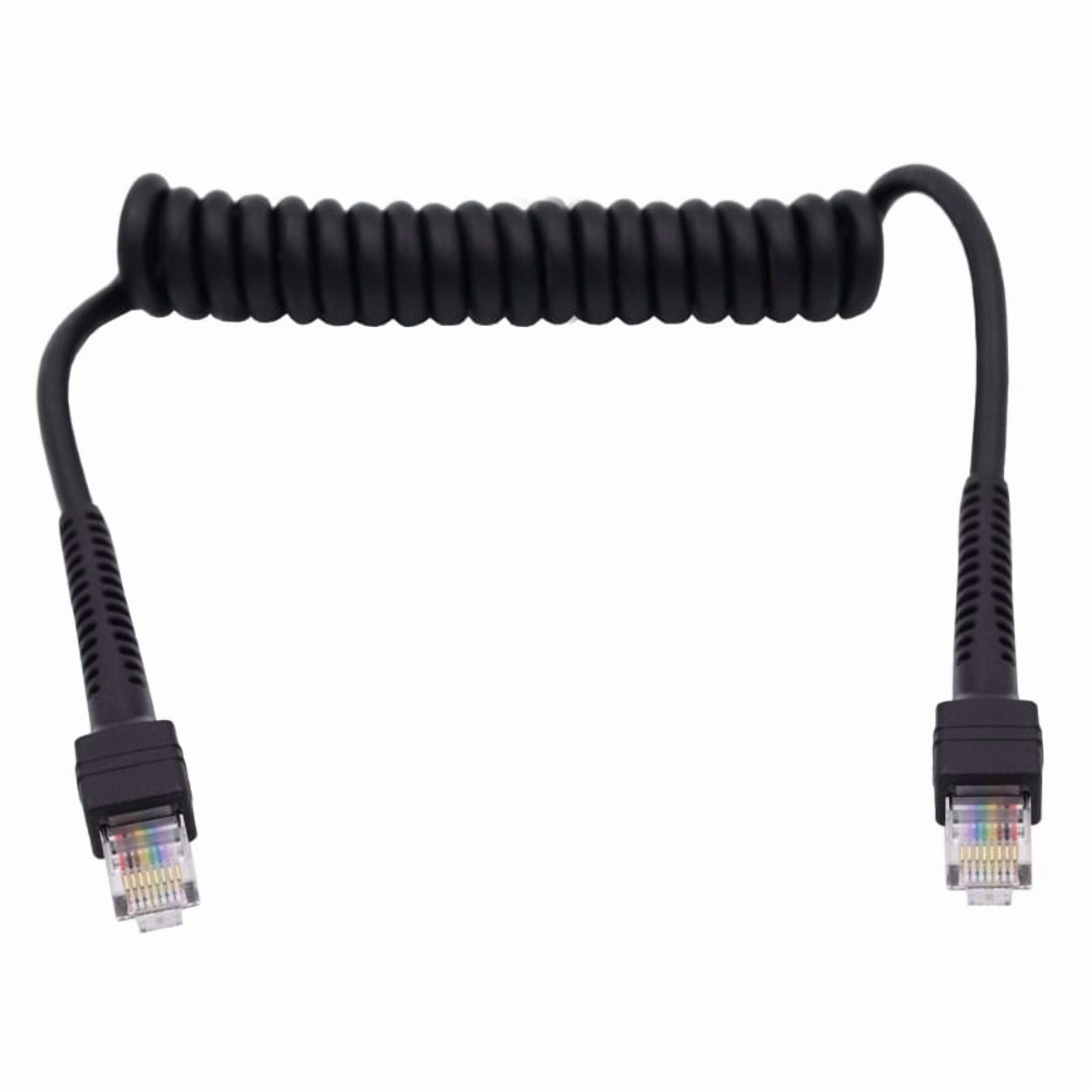 Spring Coiled RJ45 Ethernet Cord Cat6 Standard 8 Strands Fast Speed LAN ...