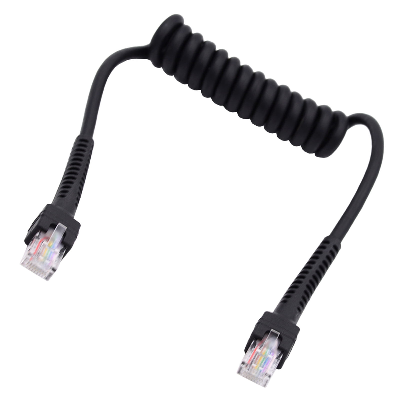 Spring Coiled RJ45 Ethernet Cord Cat6 Standard 8 Strands Fast Speed ...