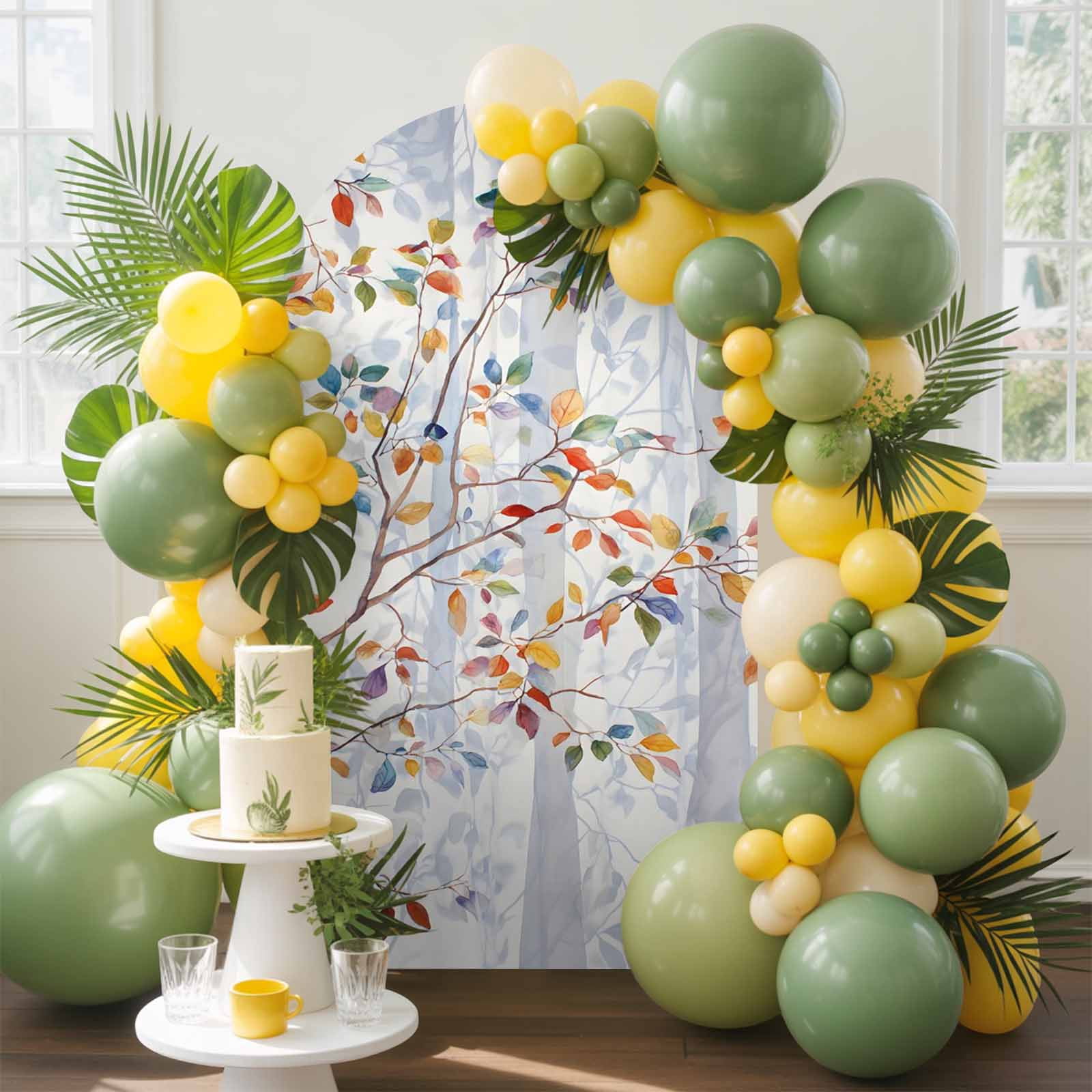 Spring Color Trees Arch Backdrop Cover, 5FT, Farmhouse Watercolor ...