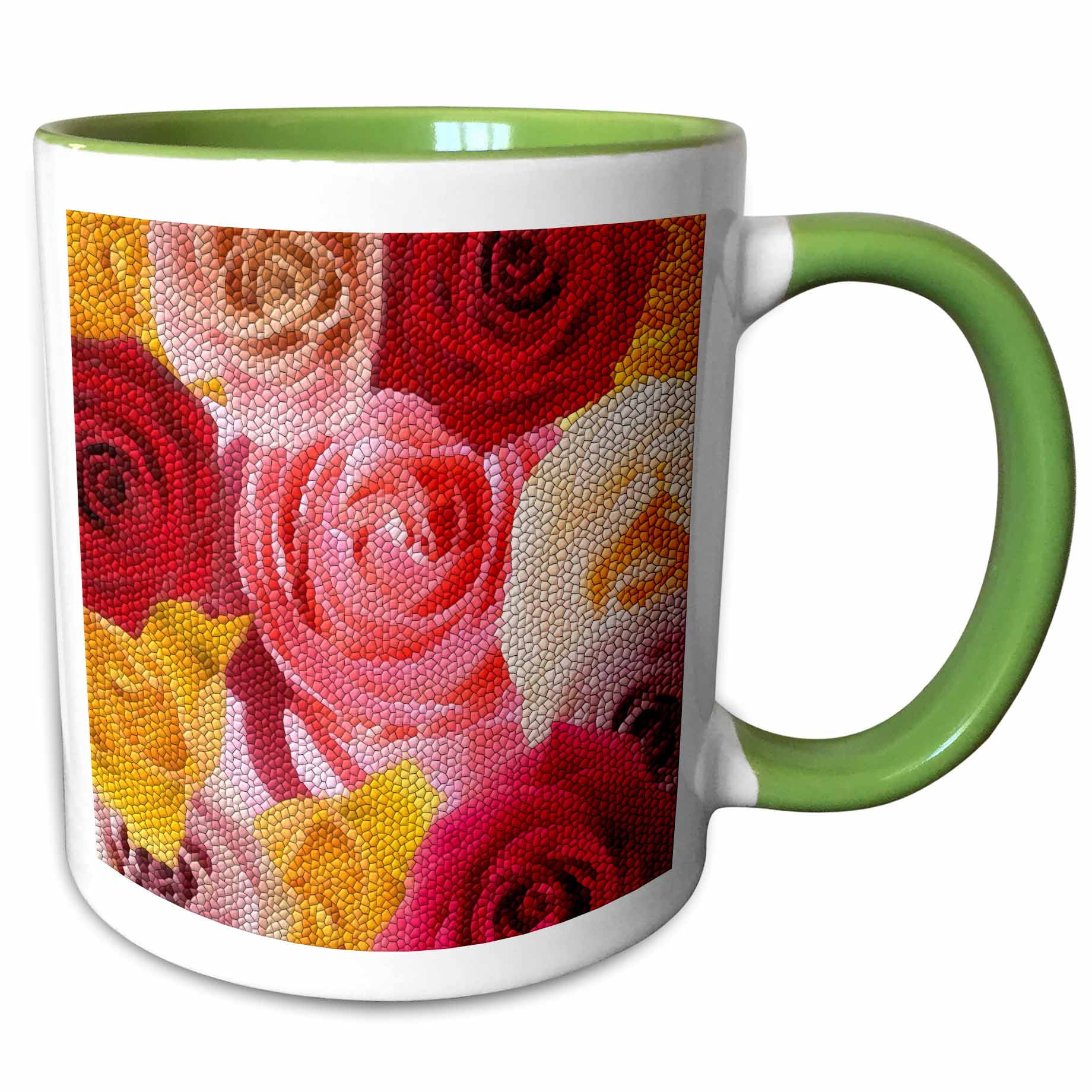 Spring Colored Roses- Flowers- Art- Pink, Red, Orange and Yellow 15oz ...