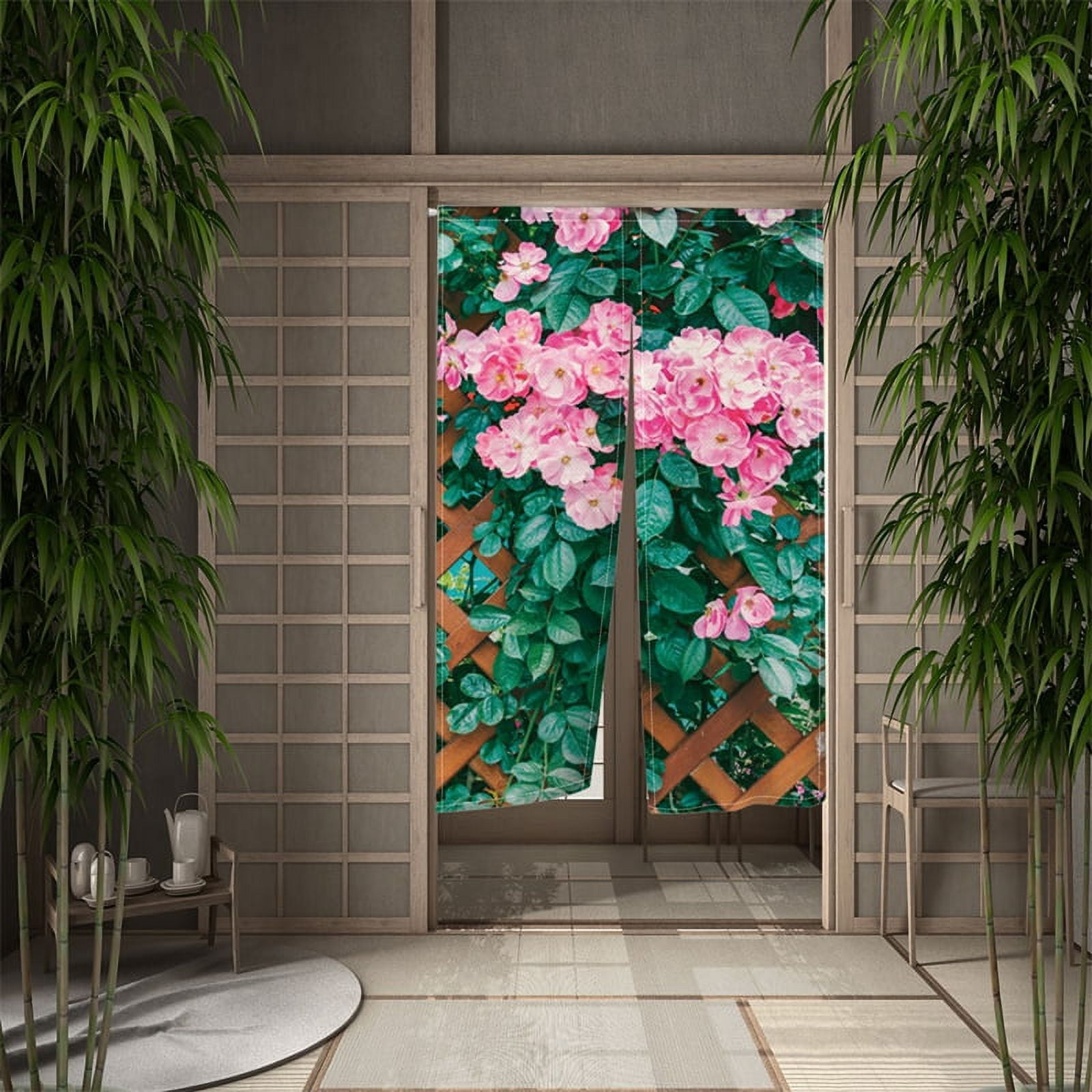 Spring Colorful Flower Door Curtain Nordic Doorway Curtains for Bedroom ...