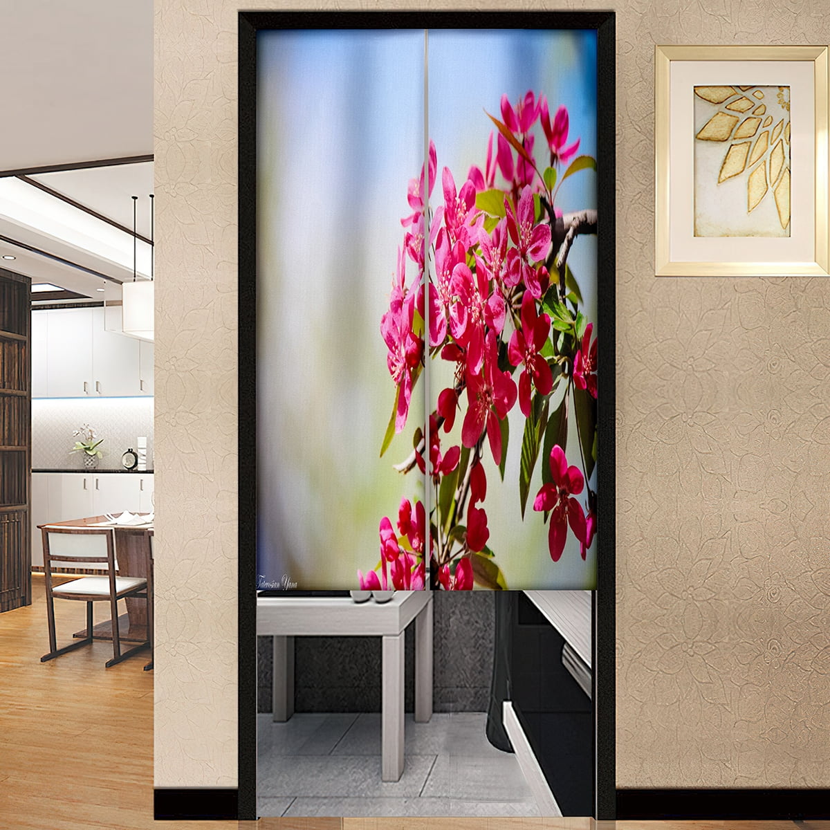 Spring Colorful Flower Door Curtain Nordic Doorway Curtains for Bedroom ...