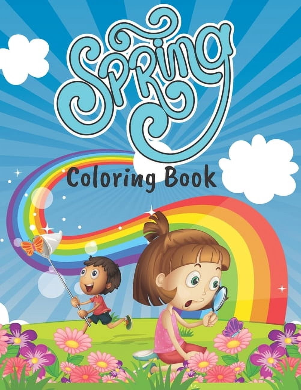 Spring Coloring Book: Kids and Adults Coloring Book Spring Scenery ...
