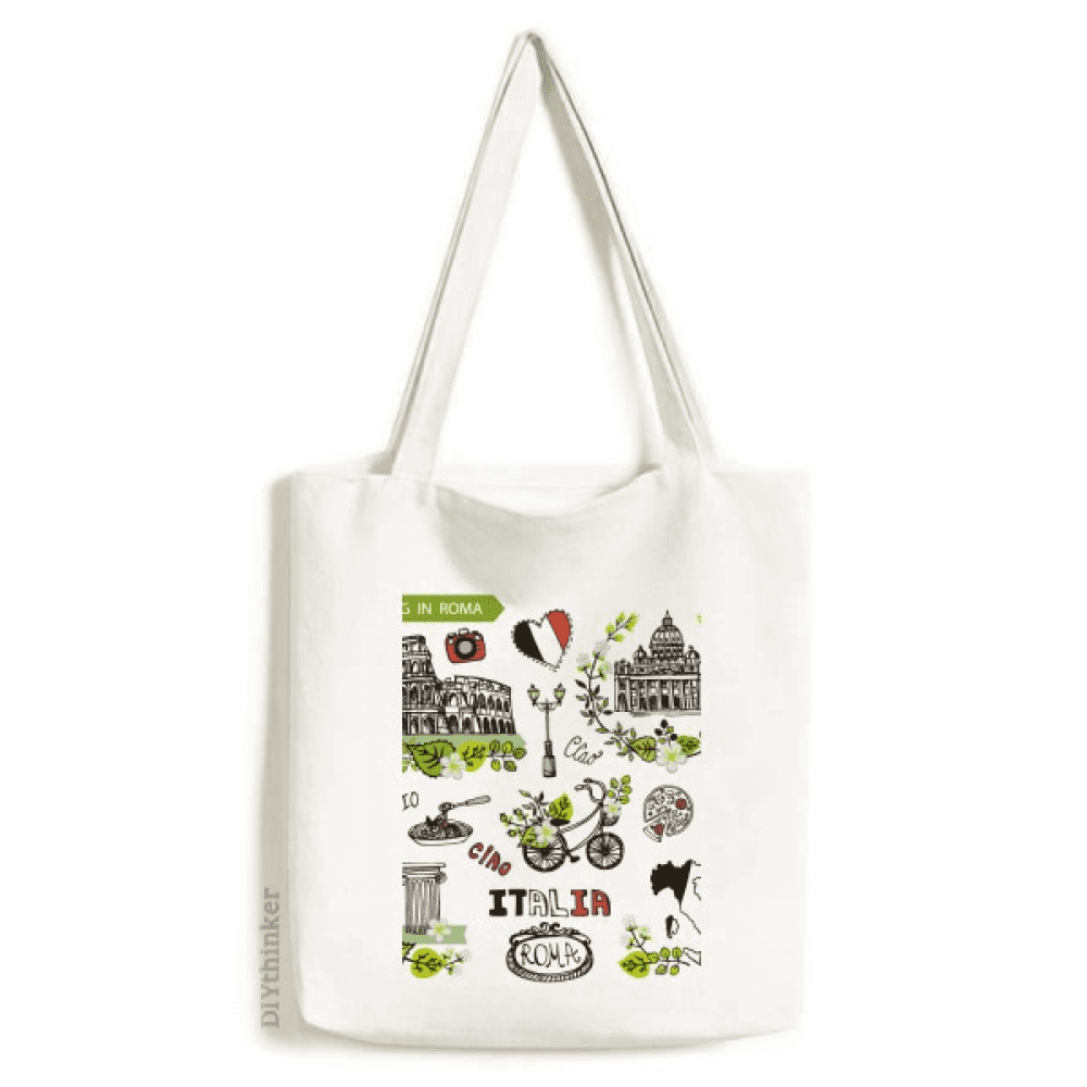 Spring Colosseum Roma Italy Graffiti Tote Canvas Bag Shopping Satchel ...