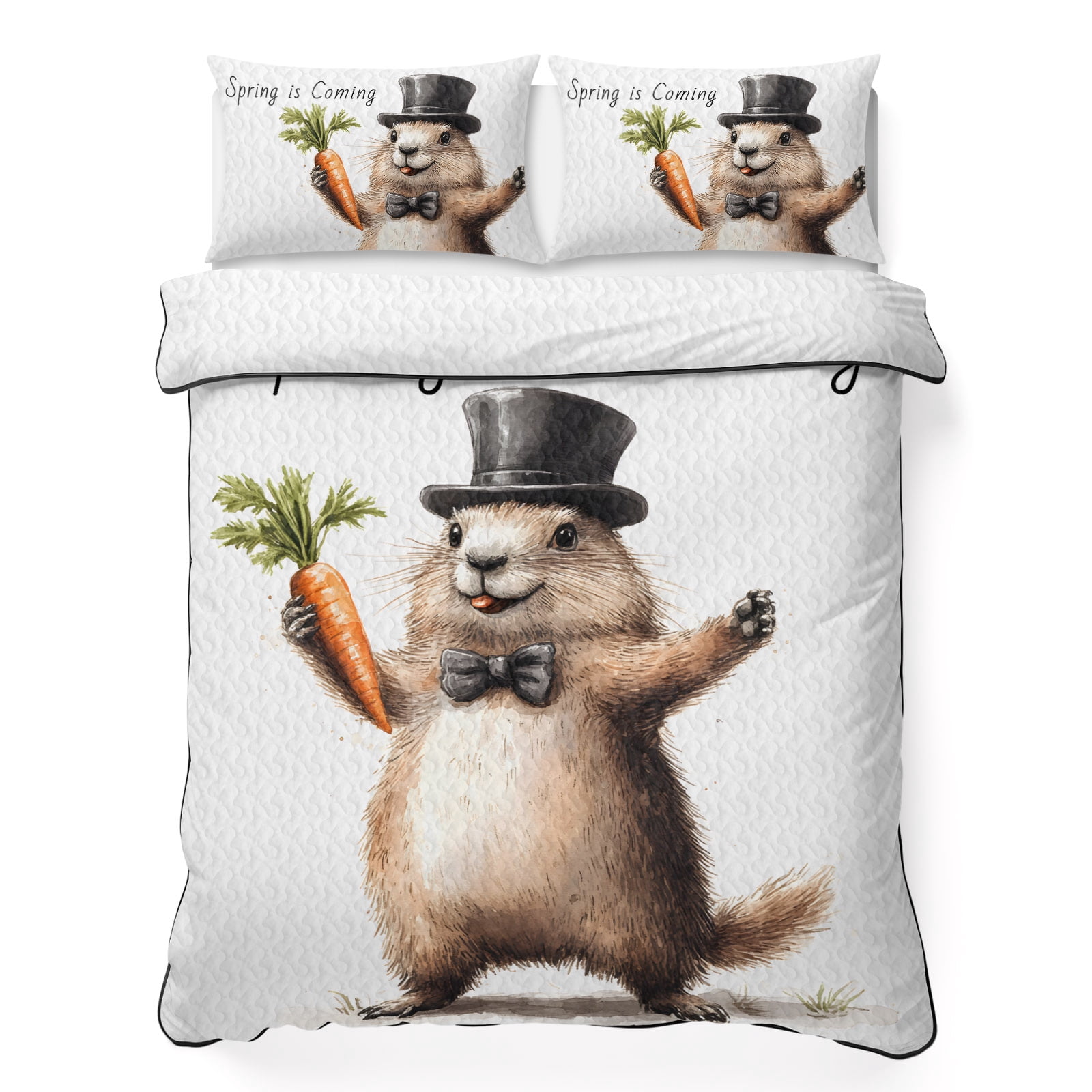 Spring Is Coming 3 Piece Quilt Bedding Set with 2 Pillow Shams ...