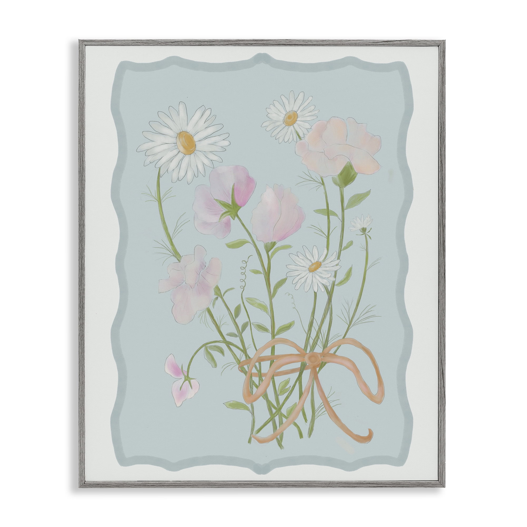 Spring Cottage Clippings Gray Framed Giclee Art, design by Leslie ...