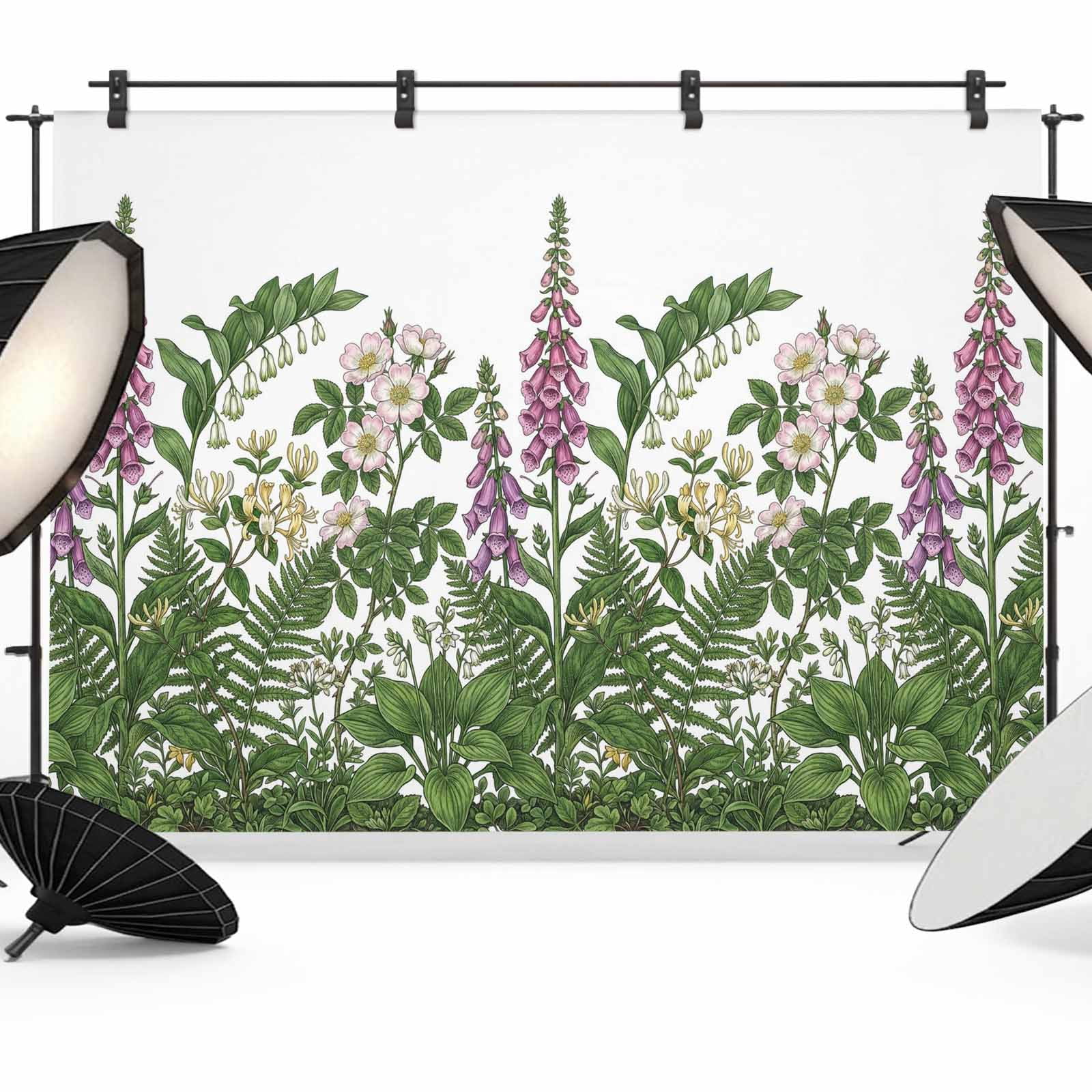 Spring Country Flower Photography Backdrop 7x5FT, Pastoral Pink Floral ...