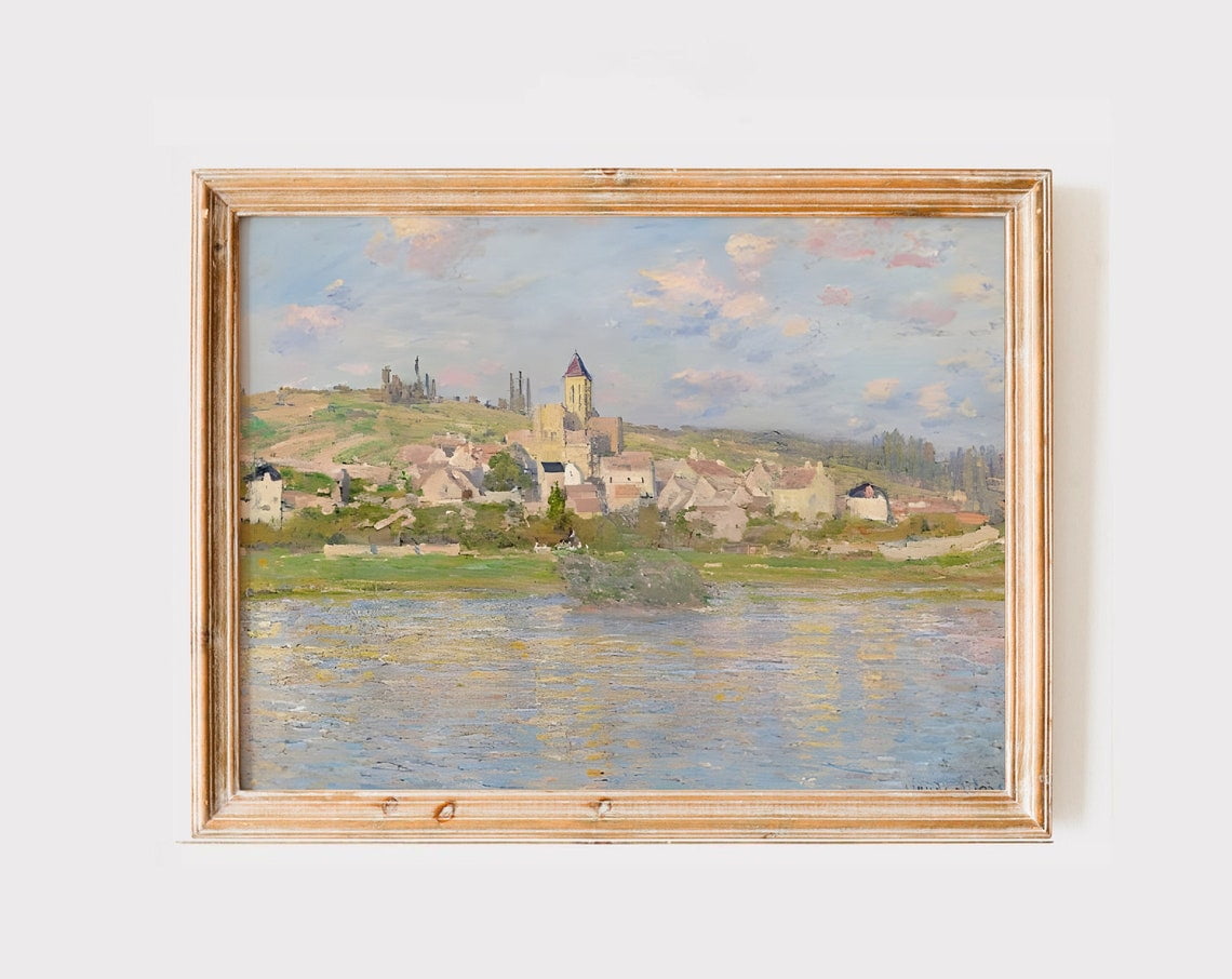 Spring Country Oil Painting, Vintage Stream Landscape Print, French ...