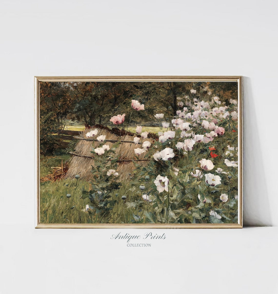 Spring Country, Vintage Countryside Print, Flowery Landscape Wall Art ...