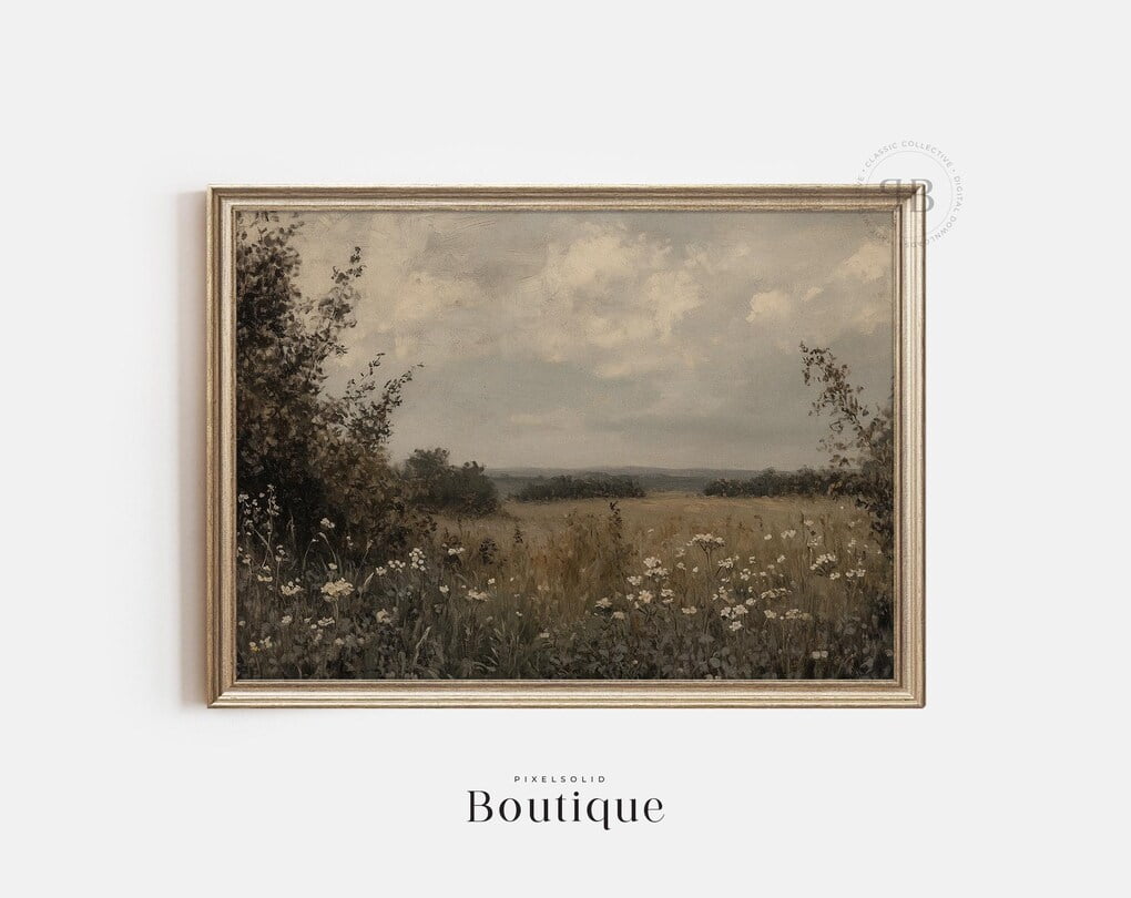Spring Countryside Landscape Art Print Rustic Farmhouse Decor, Nature ...