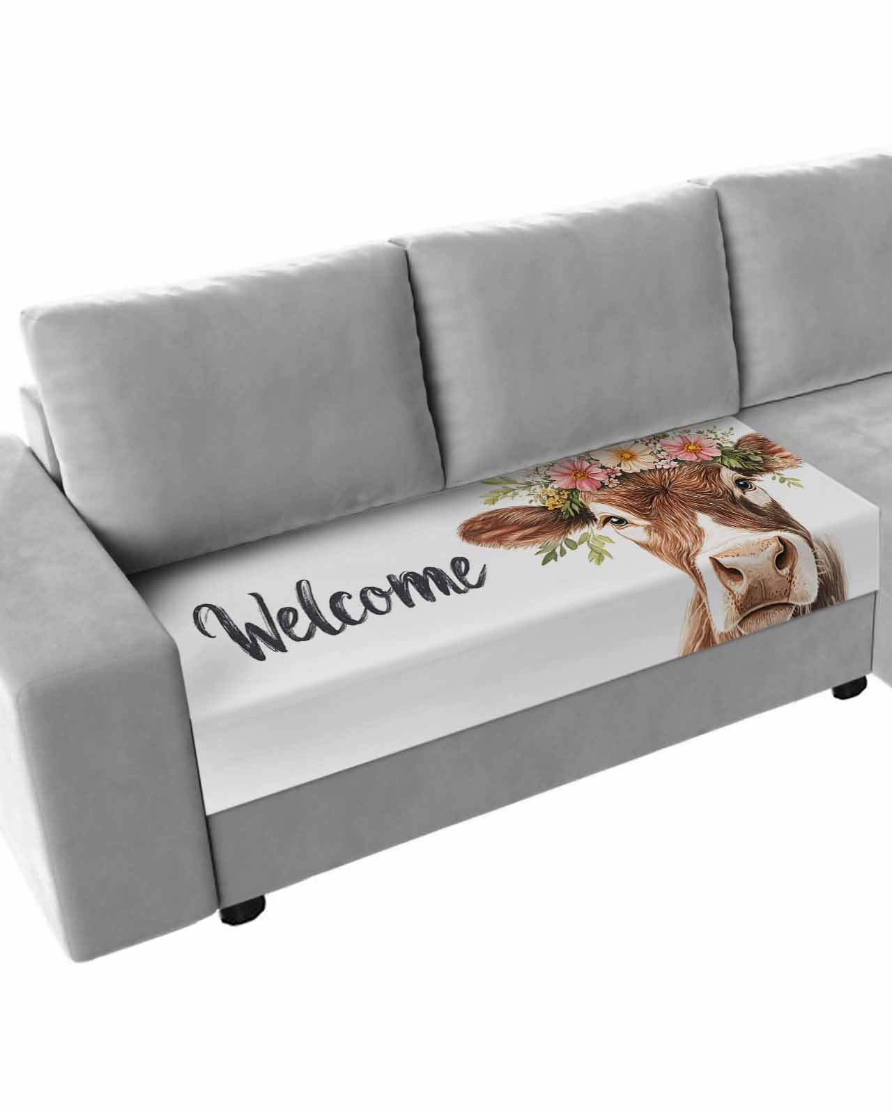 Spring Cow Sofa Couch Cushion Covers Washable, Removable Stretchable ...