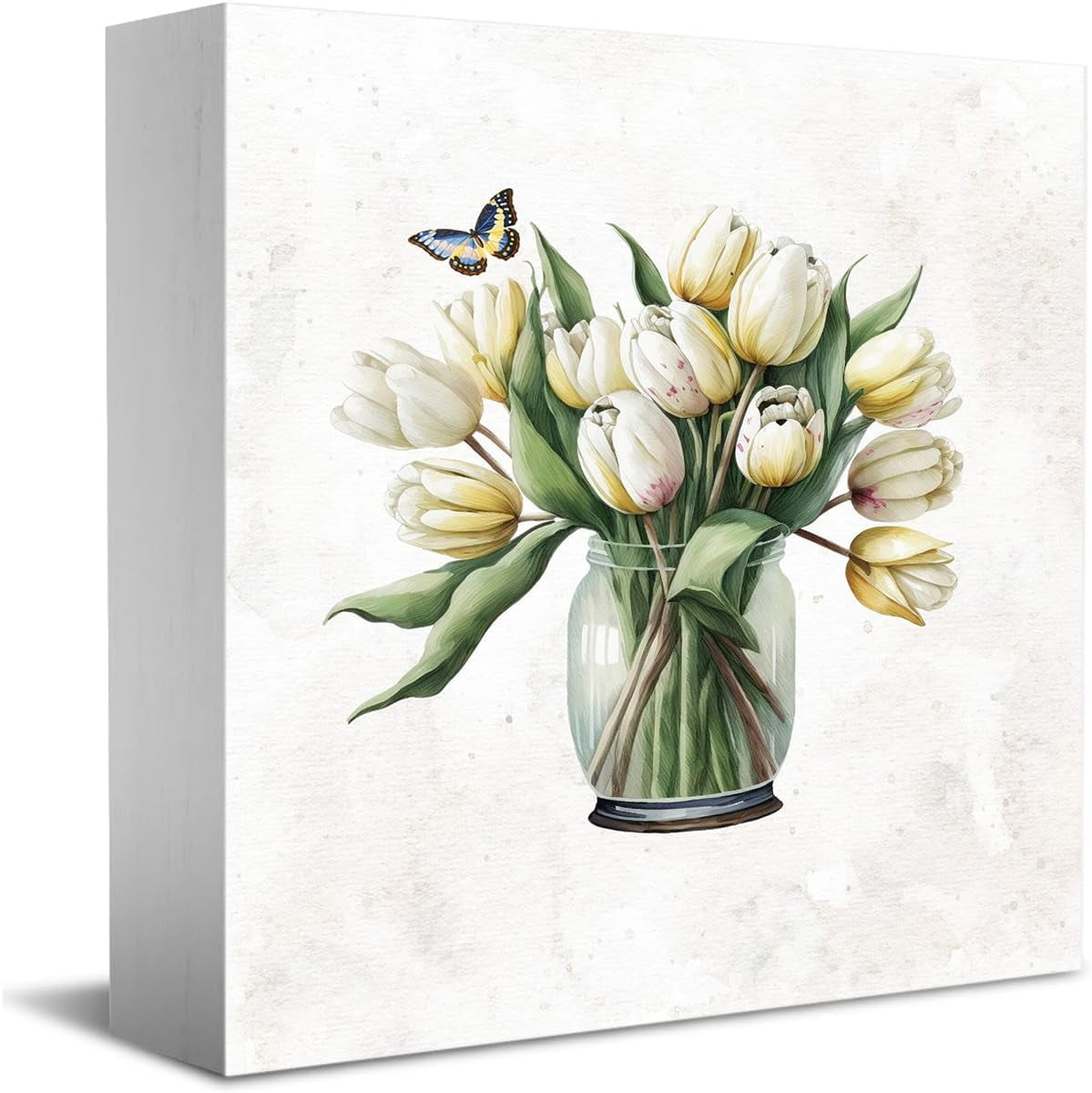 Spring Cream Tulips Bouquet Vase Floral Rustic Cute Spring Decorations ...