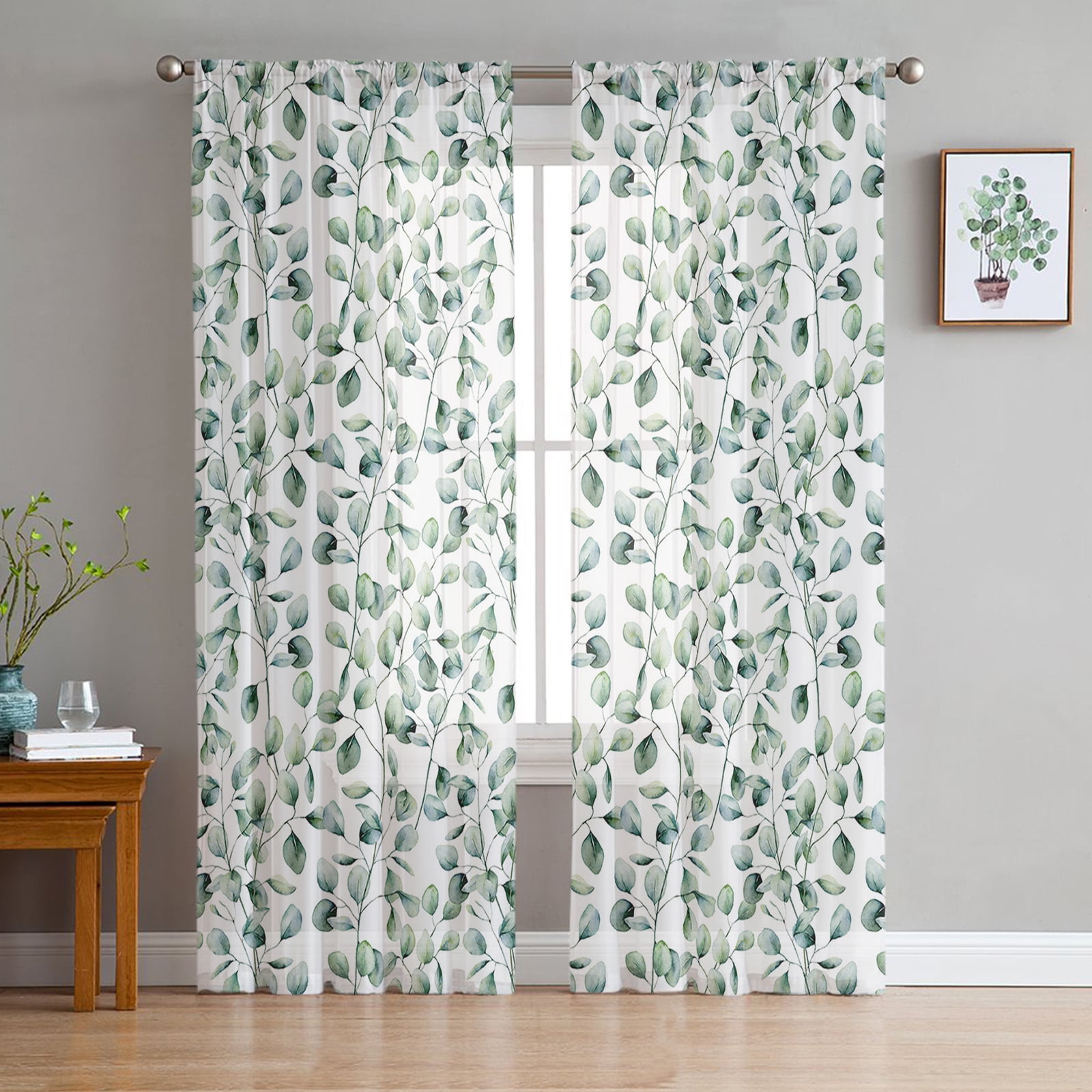 Spring Cream White Blue Flower Home Tulle Curtains for Bedroom Living ...