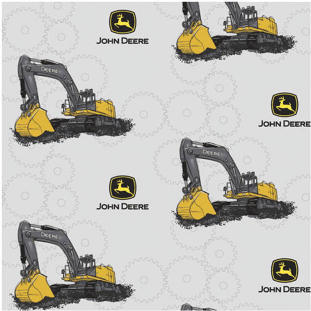 Spring Creatives John Deere Excavator 100% Cotton Fabric sold by the ...