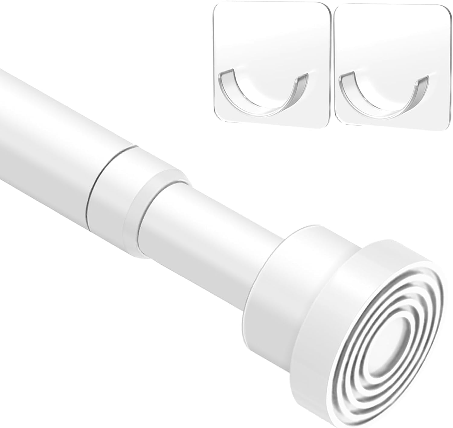 Spring Curtain Rod 33 to 58 Inch Adjustable White Curtain Rod No ...