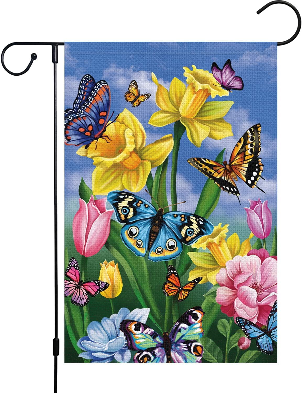 Spring Daffodil Garden Flag 12x28 inch Double Sided Vertical, Burlap ...