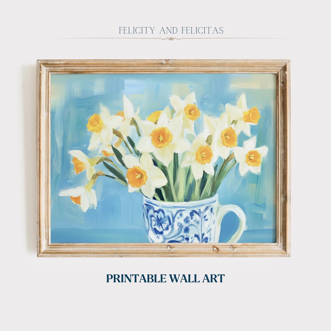 Spring Daffodils Wall Art, Spring Flower Painting, Spring Floral Home ...