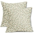 Spring Daisy Floral Pillow Covers 18X18 Inch Sage Green Brown Beige ...