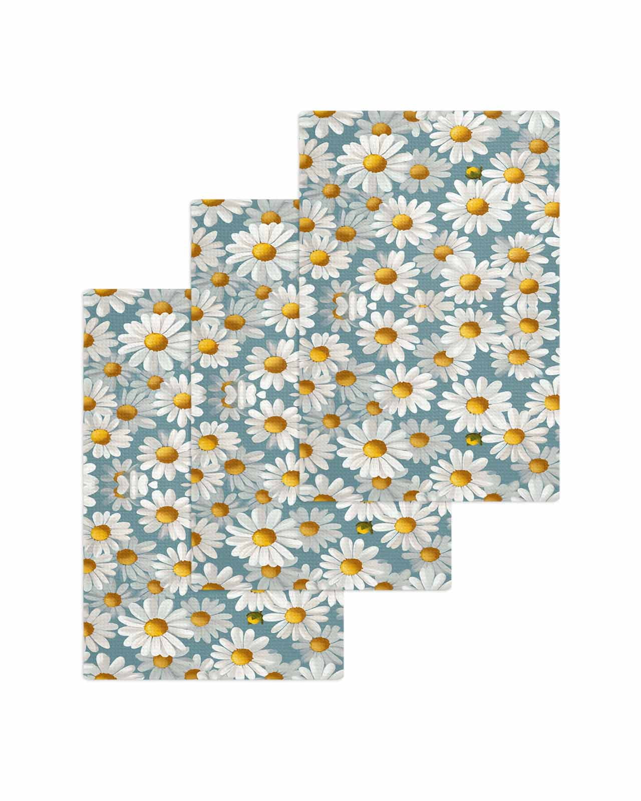 Spring Daisy Kitchen Dish Towels for Drying Dishes Set of 3, Country ...