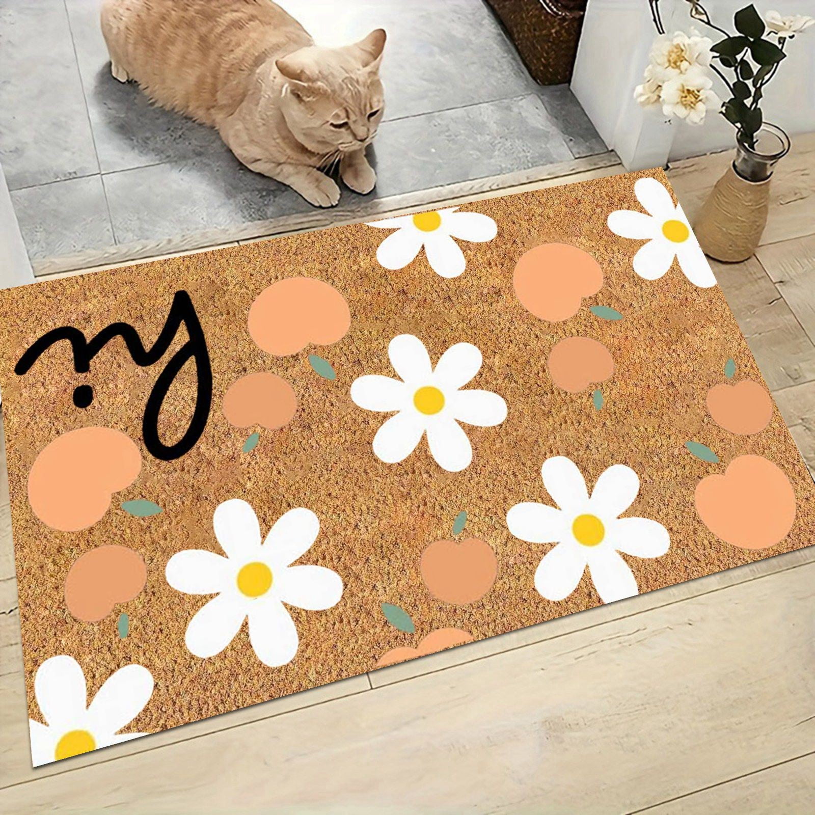 Spring Daisy Print Floor Mat Door Mat Bathroom Living Room Welcome Door ...