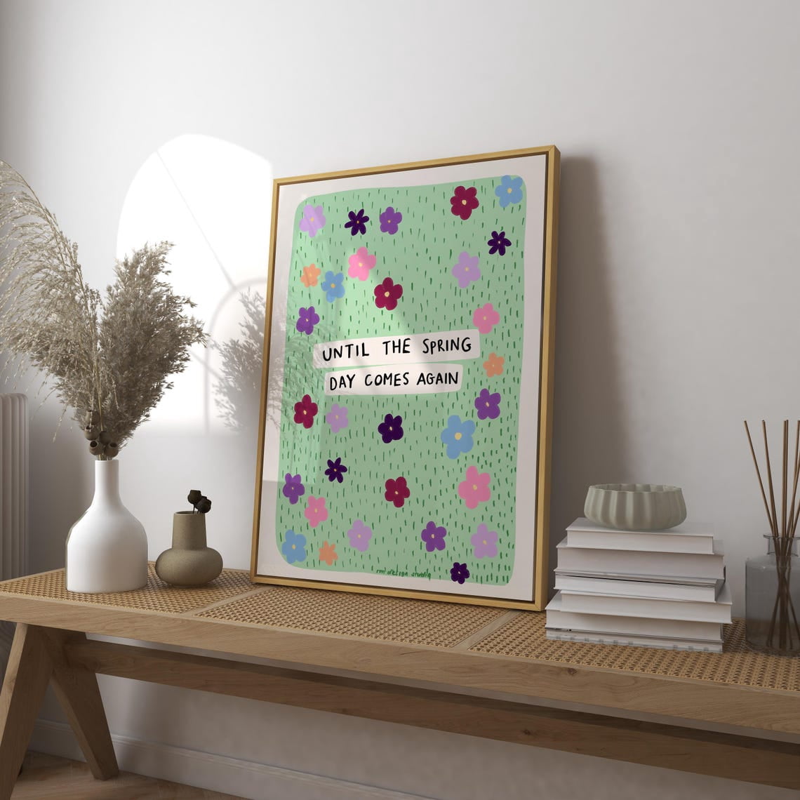 Spring Day Art Print Poster, Vintage Sprint Day Print, Trendy Retro ...