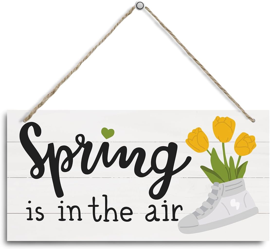 Spring Decor, Decorative Hanging Wall Plaque Wood Sign, Spring ...