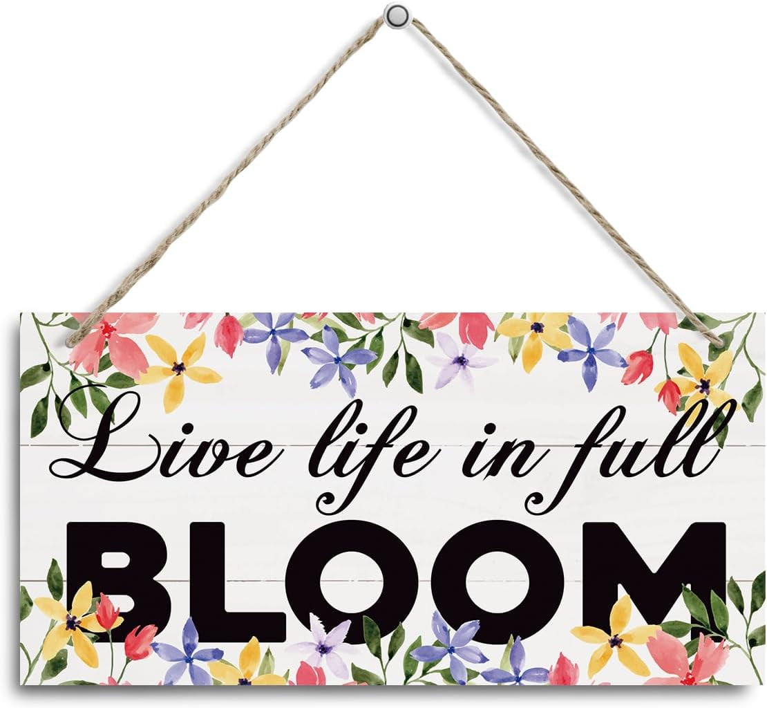 Spring Decor, Decorative Hanging Wall Plaque Wood Sign, Rustic ...