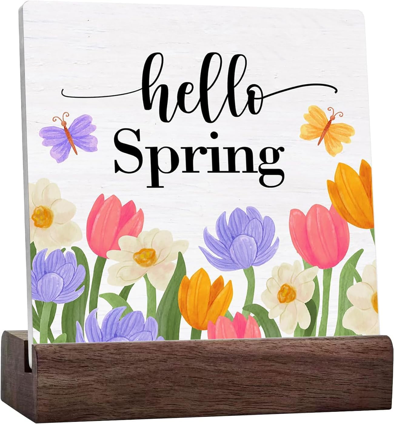 Spring Decor Farmhouse Hello Spring Ceramic Table Sign Spring ...