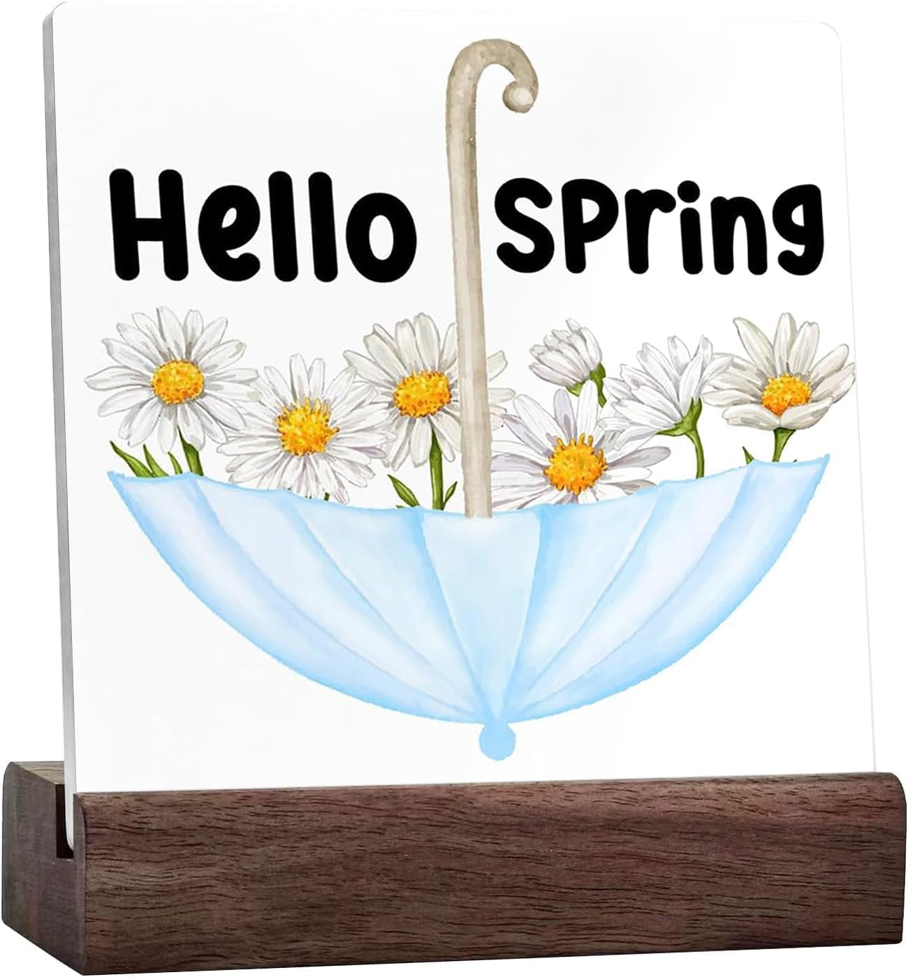 Spring Decor, Farmhouse Spring Sign Hello Spring with Daisies and ...