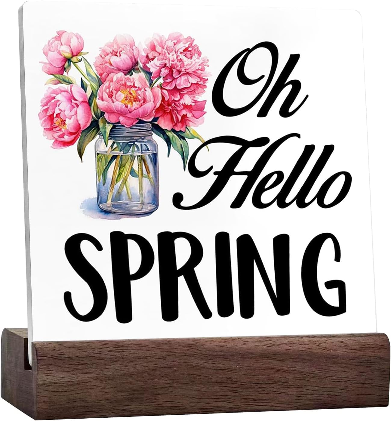 Spring Decor, Farmhouse Spring Sign Umbrella Welcome Spring Wood Sign ...
