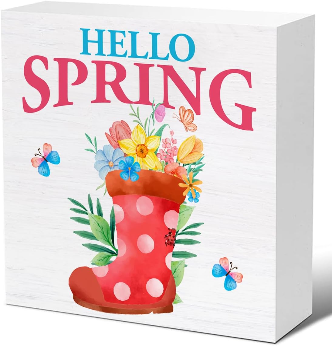 Spring Decor - Farmhouse Spring Decorations - Hello Spring Flowers ...