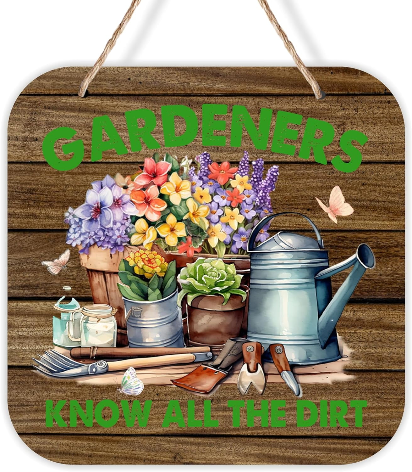 Spring Decor Gardeners Know All The Dirt Sign Welcome Front Door Round ...