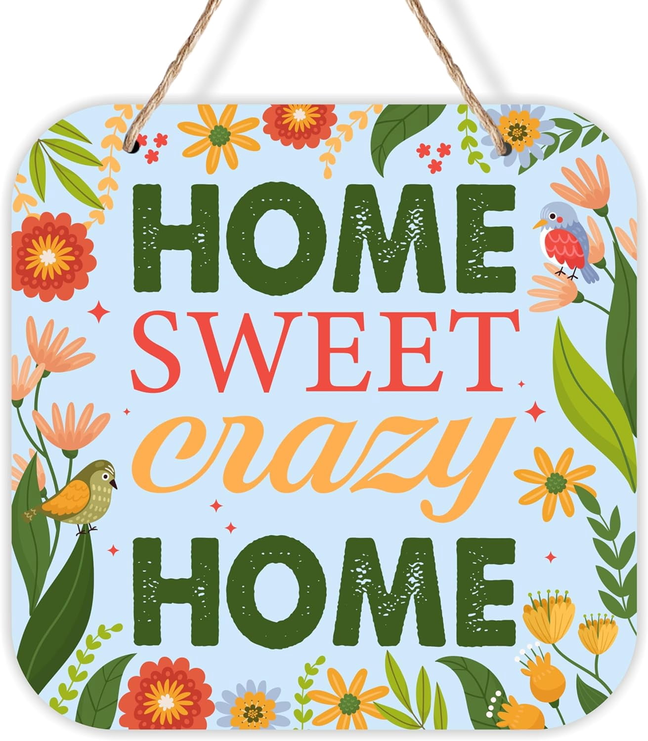 Spring Decor Home Sweet Home Sign Welcome Front Door Round Wood Sign ...