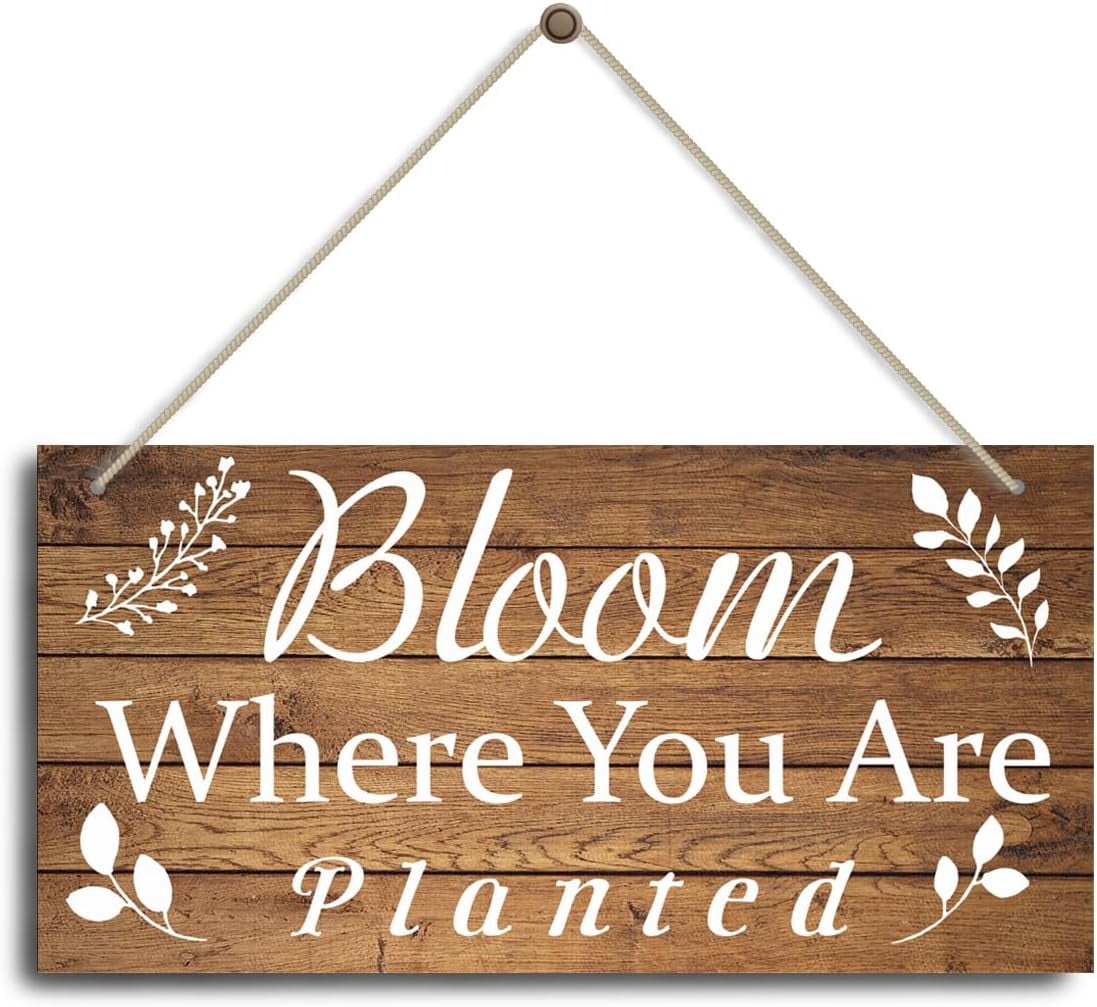 Spring Decor, Inspirational Spring Quotes, Rustic Hanging Sign, Wall ...