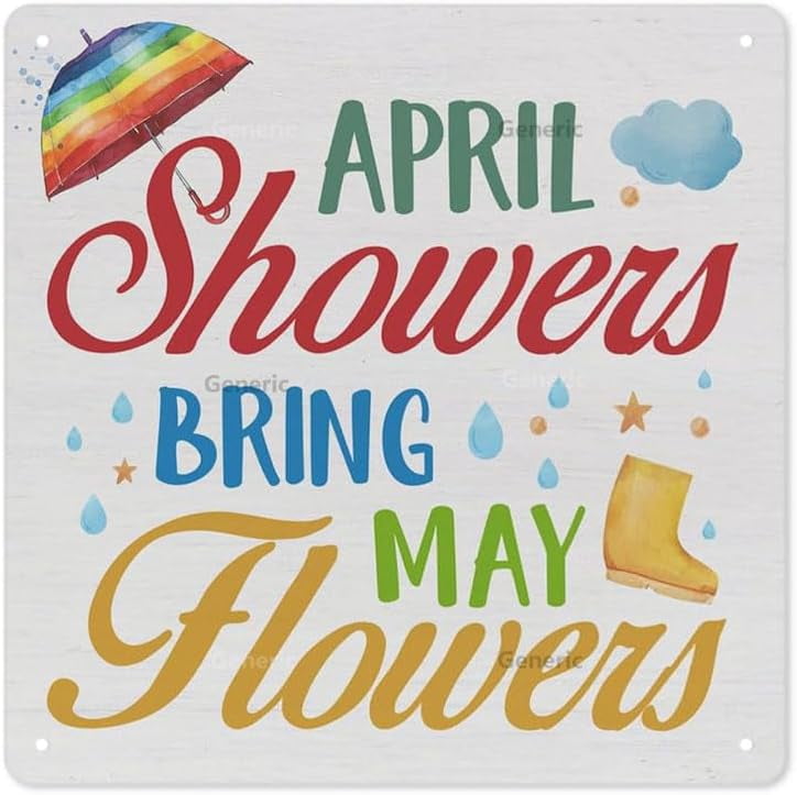 Spring Decor, Rustic April Showers Bring May Flowers Sign Farmhouse ...
