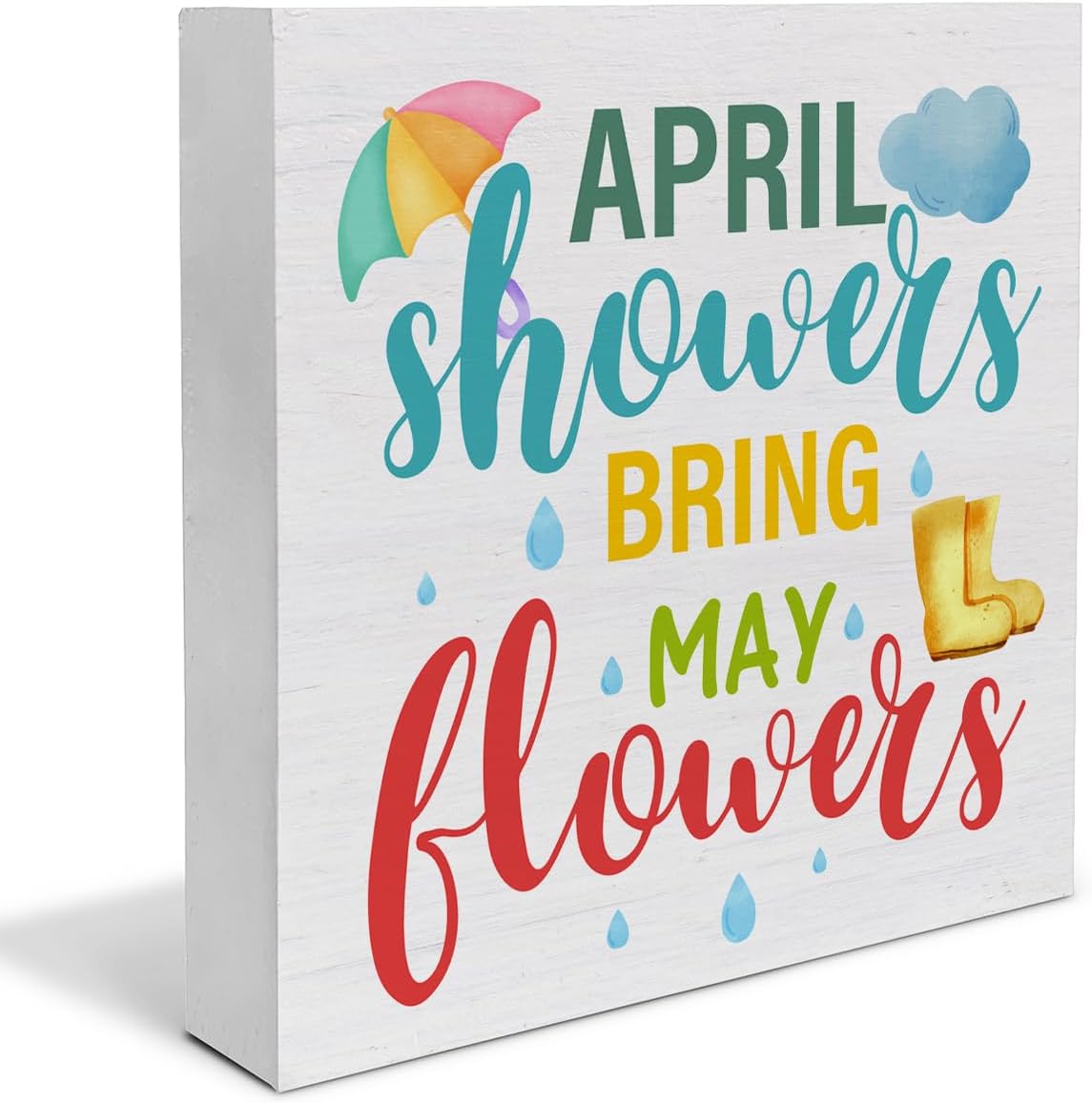 Spring Decor, Rustic April Showers Bring May Flowers Wood Sign Spring ...