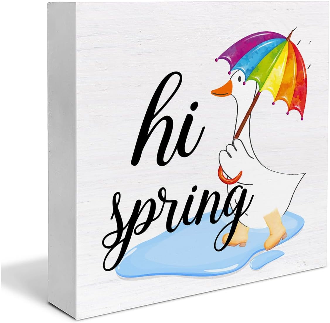 Spring Decor Rustic Hi Spring Duckling Wood Block Sign Farmhouse Spring ...