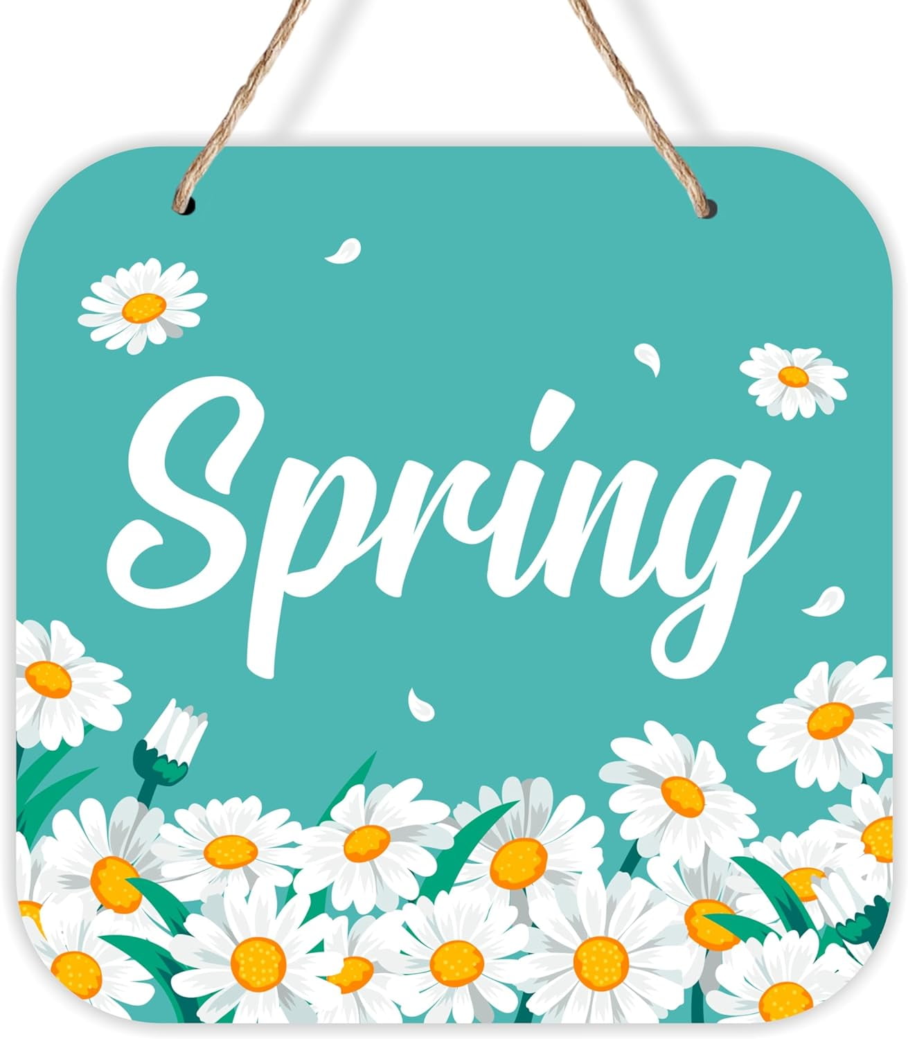 Spring Decor Spring Daisy Sign Welcome Front Door Round Wood Sign ...