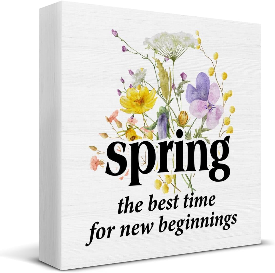 Spring Decor Spring the Best Time for New Beginnings Wood Sign Floral ...