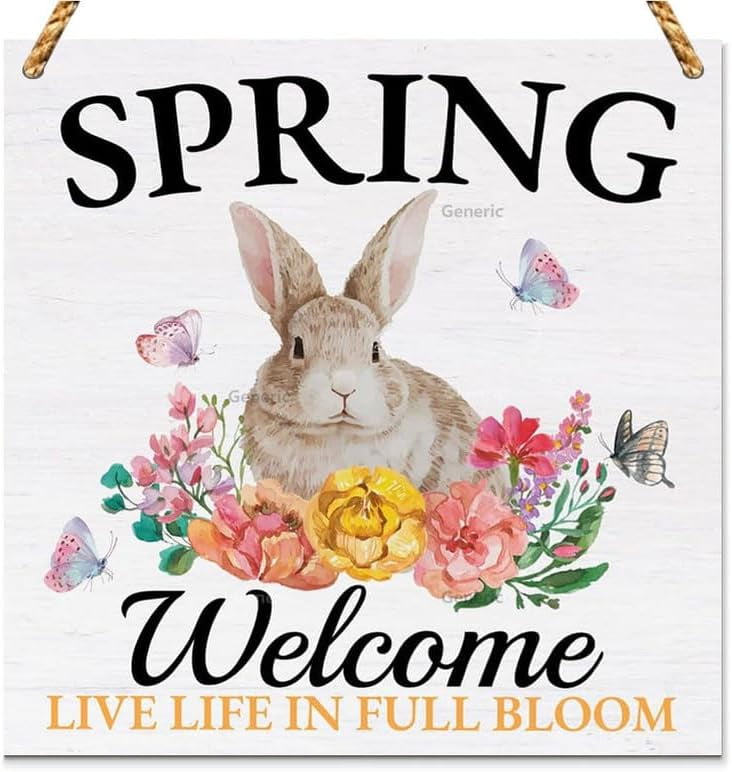 Spring Decor Welcome Spring Wooden Sign, Farmhouse Spring Welcome Live ...
