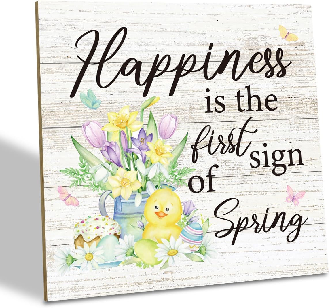 Spring Decor Wood Plaque Table Art Sign Inspirational Spring Sign ...