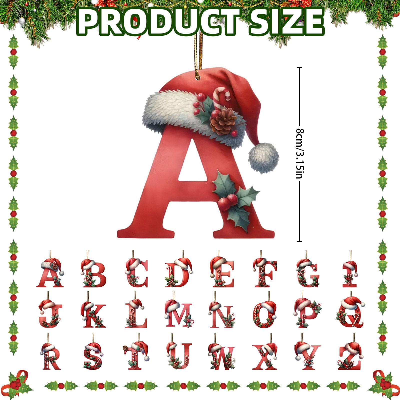 Spring Decoration 26 Christmas Letter Decorations A to Z (Without H and ...