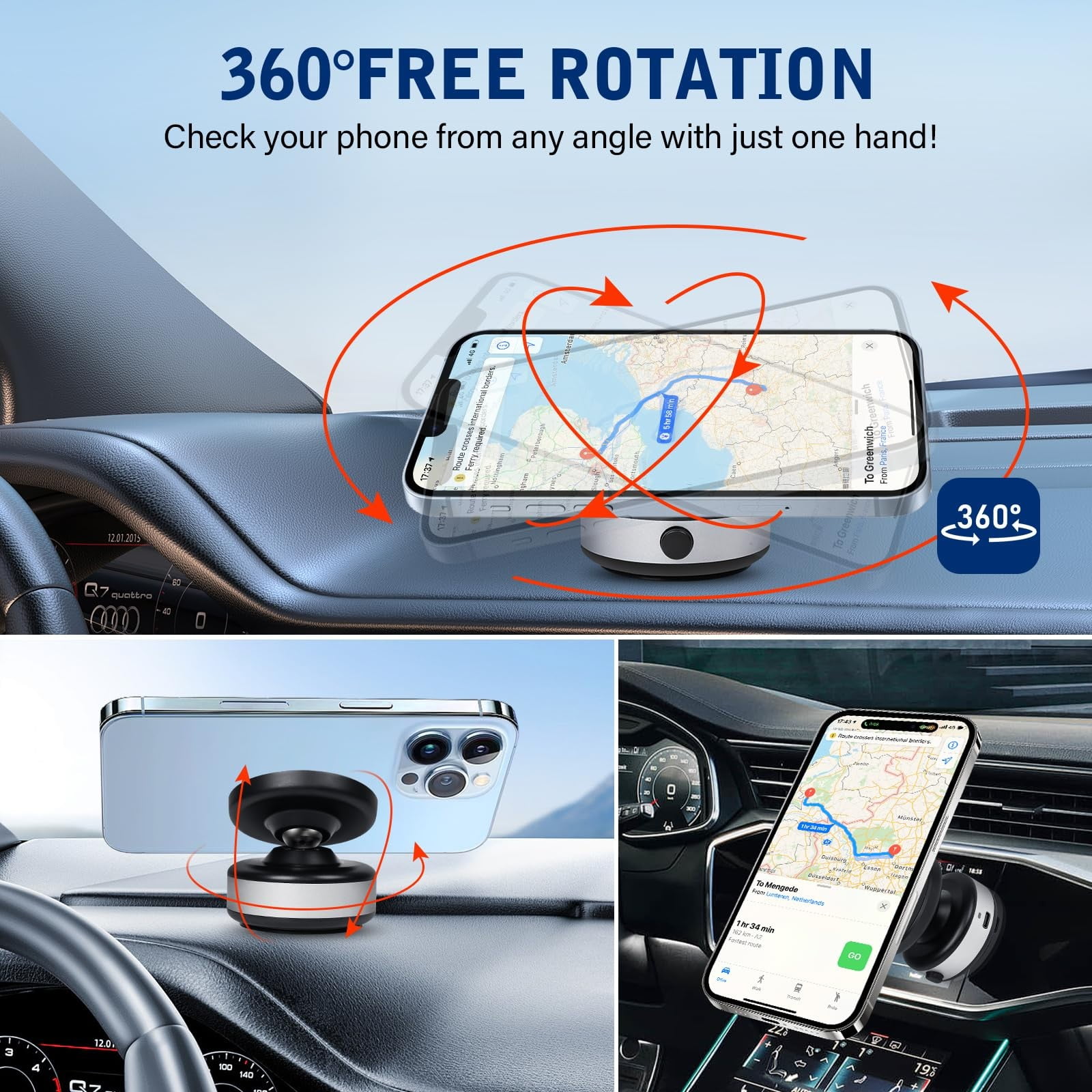 Spring Decoration 360° Rotatable Car Phone Holder 360 Phone Holder ...
