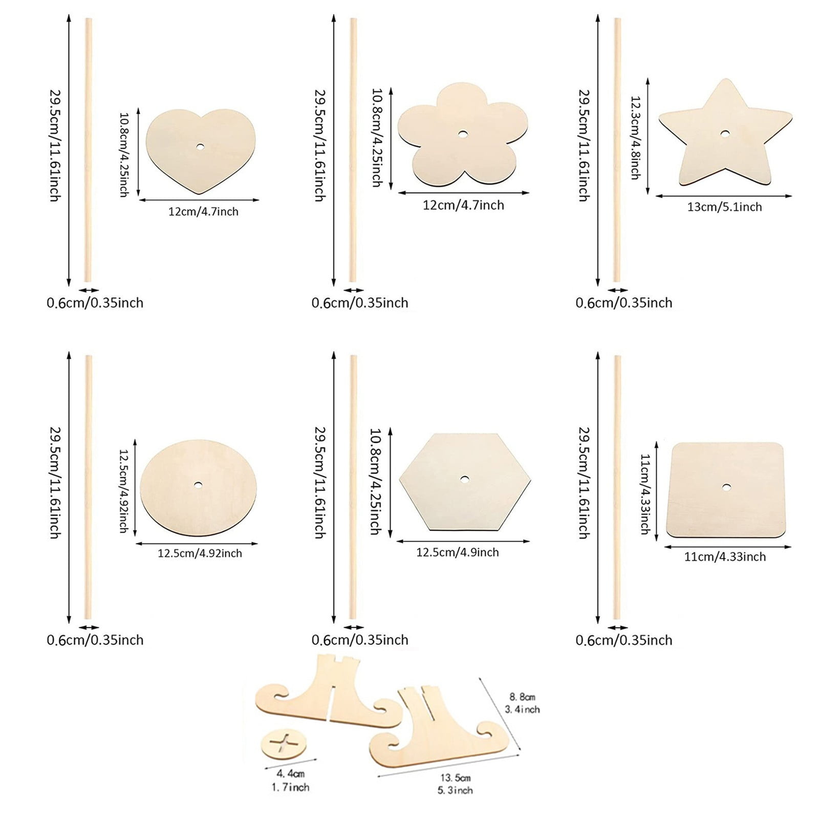 Spring Decoration 6 Pcs Donut Stand Holder for Dessert Table Wood Stand ...