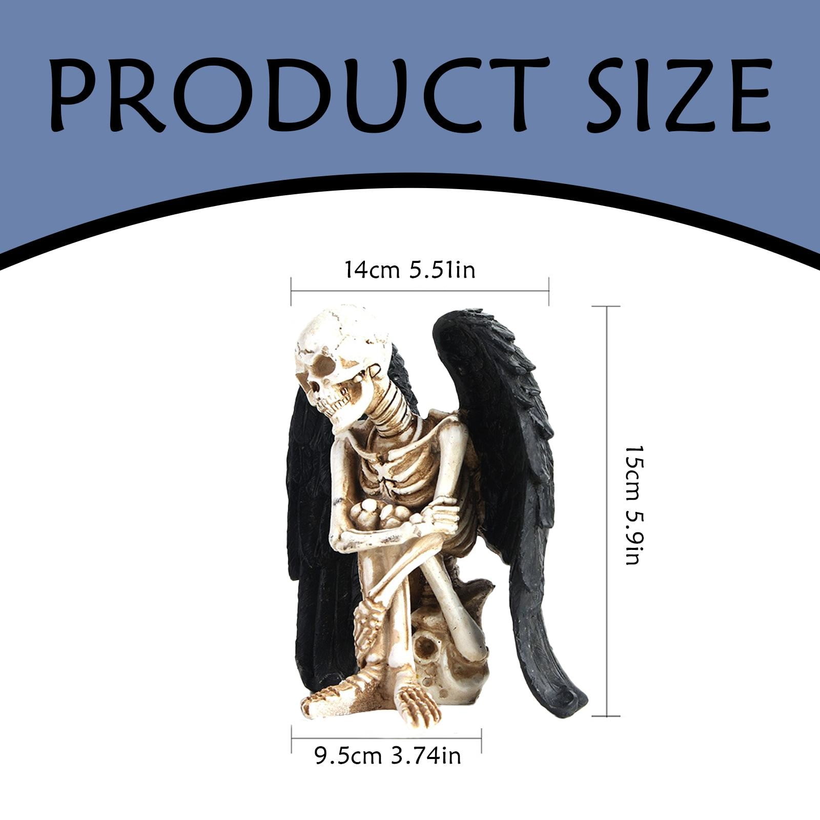 Spring Decoration Black Angel Skeleton Statue Resin Skeleton Figure ...