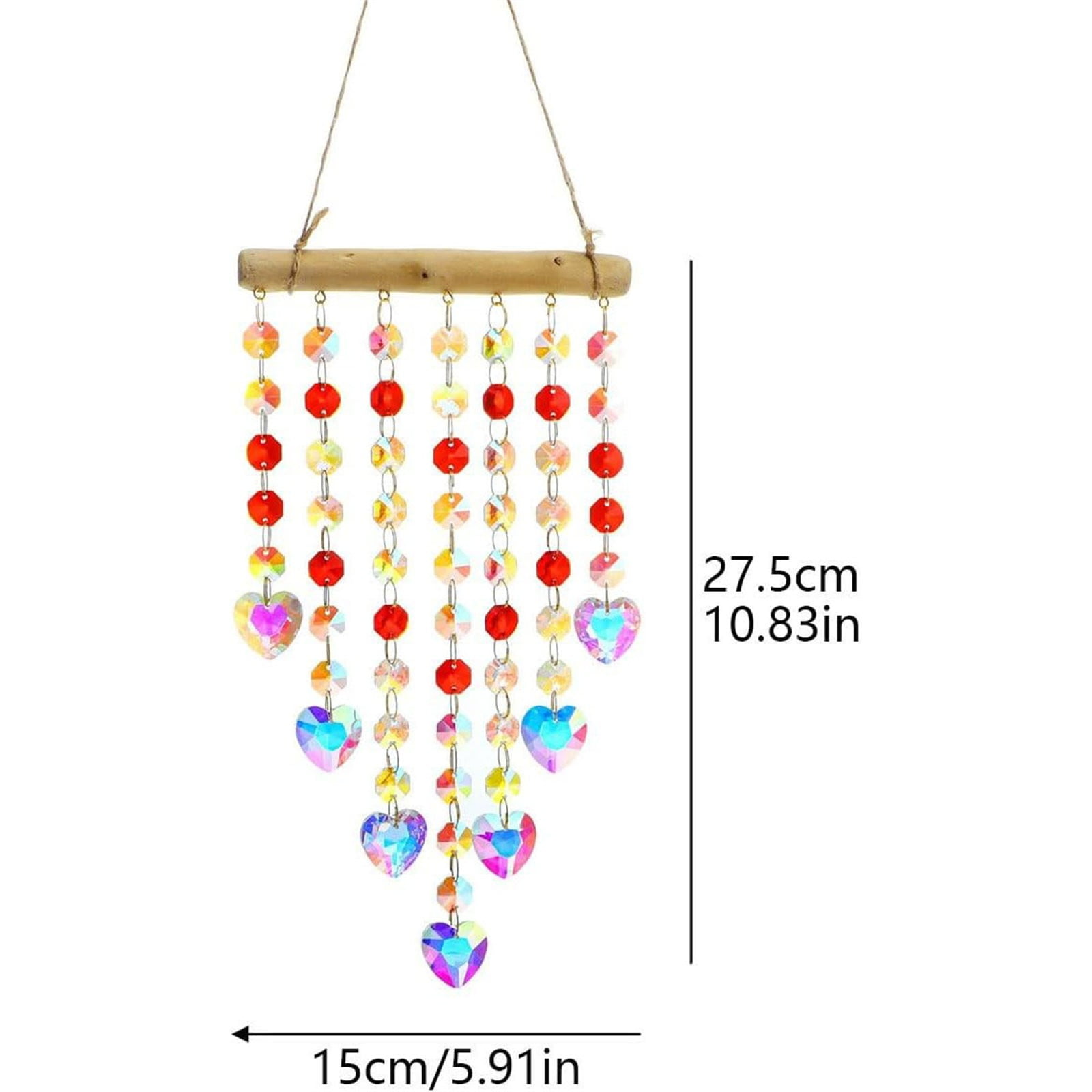 Spring Decoration Colorful Crystal Wind Chime Pendant Sun Catchers Indoor Window Kits for Adults ...